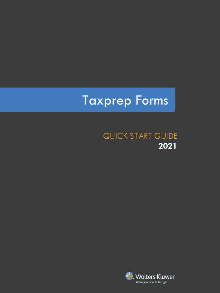 Fillable Online Taxprep Forms Quick Start Guide 2021 Fax Email Print ...