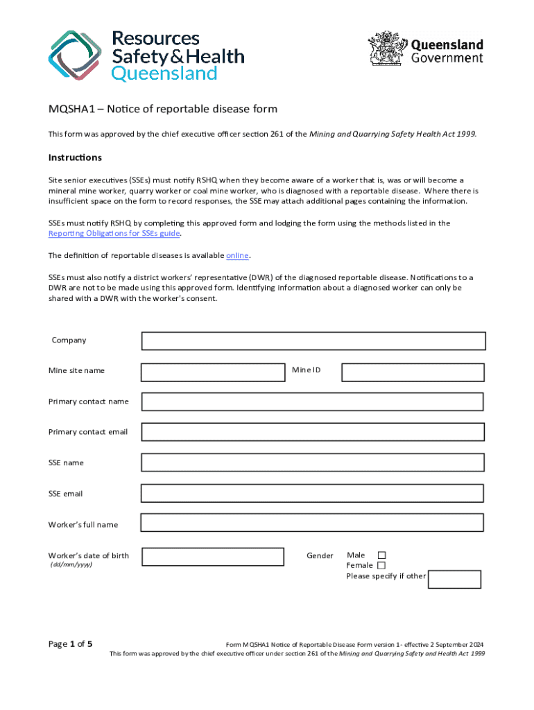 Fillable Online MQSHA1 Notice of reportable disease form ...