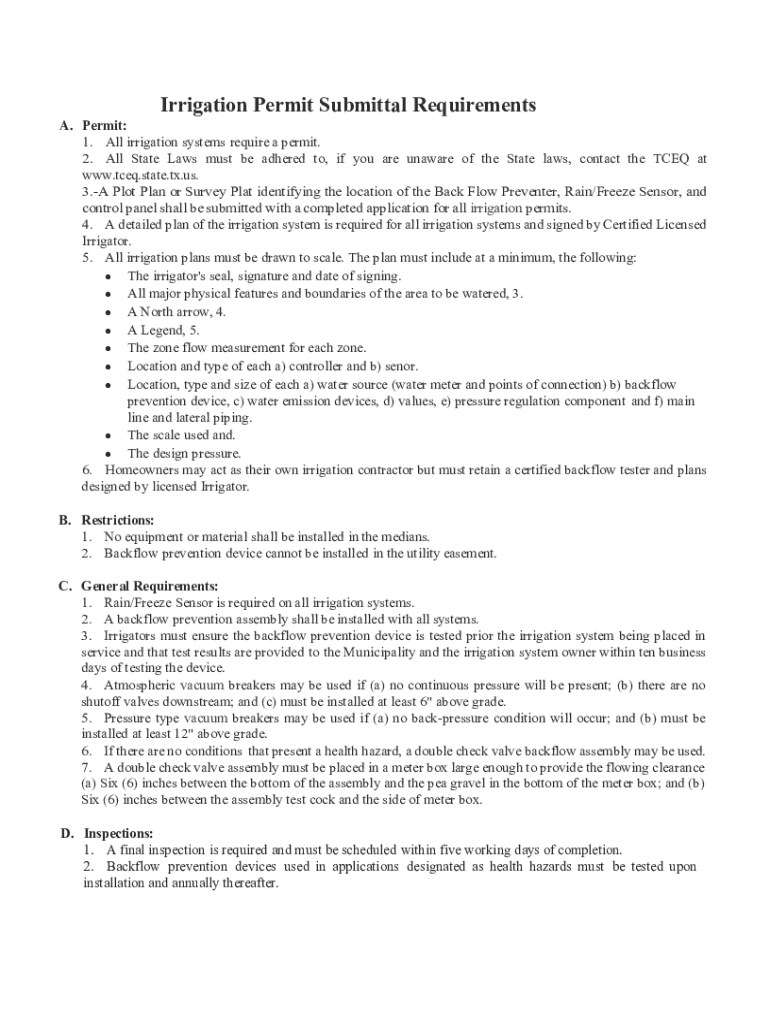Fillable Online Irrigation Permit Guide Fax Email Print - pdfFiller