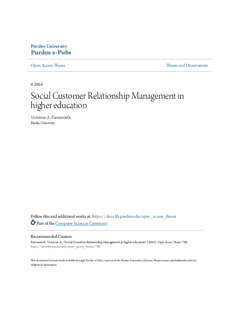 Fillable Online Social Customer Relationship Management in Higher ...