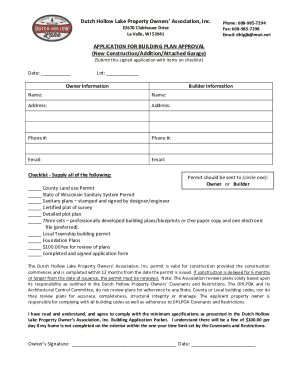 Fillable Online Application for Building Plan Approval Fax Email Print ...