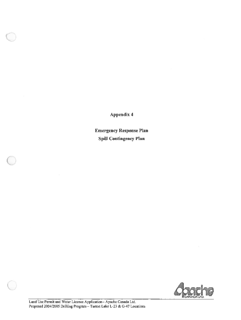 Fillable Online Apache Norman Wells Emergency Response Plan Fax Email Print - pdfFiller