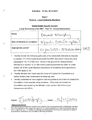 Fillable Online Local Authority Members Annual Declaration Fax Email ...
