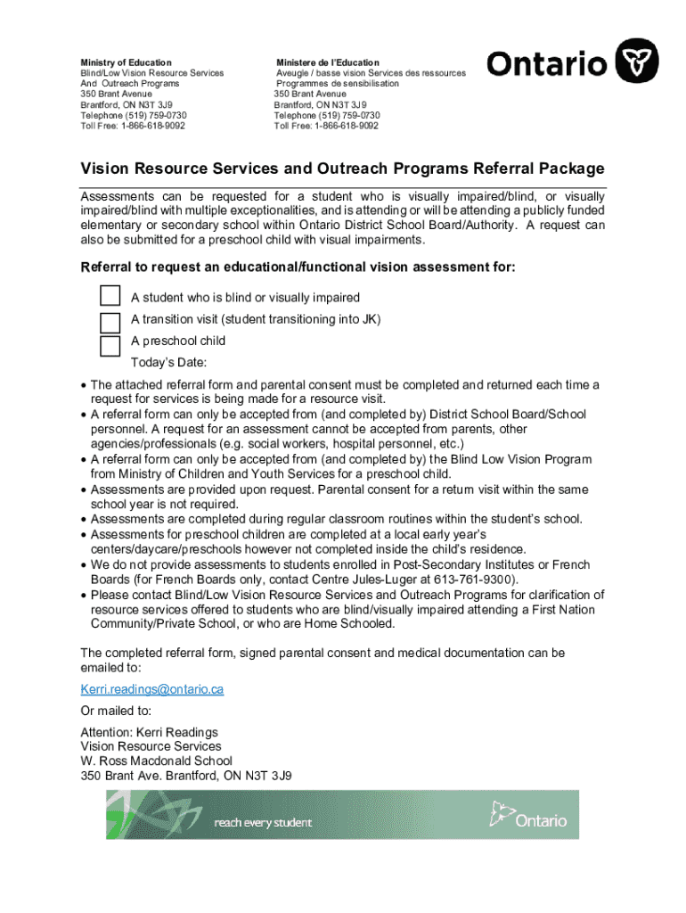 Fillable Online W. Ross Macdonald School for the Blind and Visually ...