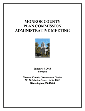 Fillable Online Monroe County Plan Commission Administrative Meeting on ...