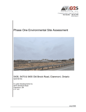 Fillable Online Phase One Environmental Site Assessment for 5435, 5455 ...