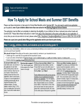 Fillable Online Application for Free or Reduced Price School Meals and ...