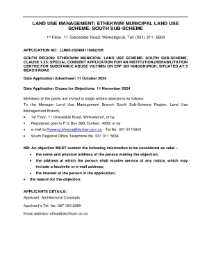 Fillable Online Ethekwini Municipal Land Use Scheme: South Sub-scheme ...