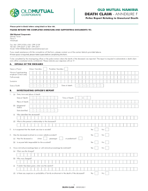 Fillable Online Police Report Relating to Unnatural Death Fax Email ...