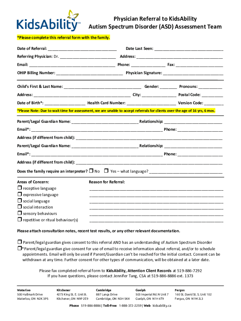 Fillable Online Diagnostic Autism Clinical Services (DACS) Fax Email Print - pdfFiller