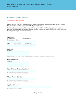 Fillable Online Local Commercial Support Application Fax Email Print ...