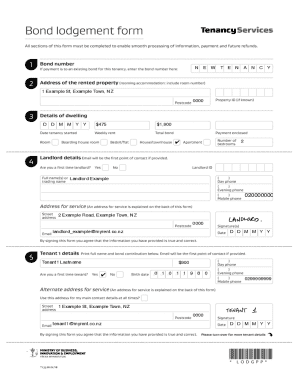 Fillable Online New Tenancy Bond Lodgement Fax Email Print - pdfFiller