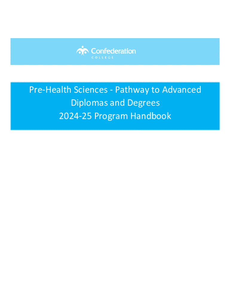 Fillable Online Pre-Health Sciences Pathway to Certificates and ...