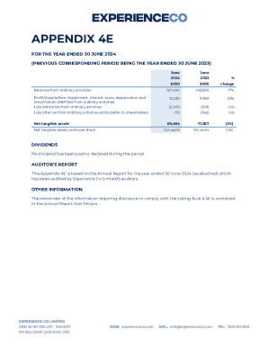 Fillable Online Experience Co Limited Fy24 Annual Report Fax Email Print - pdfFiller