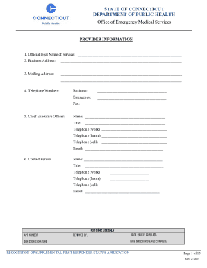 Fillable Online Recognition of Supplemental First Responder Status ...