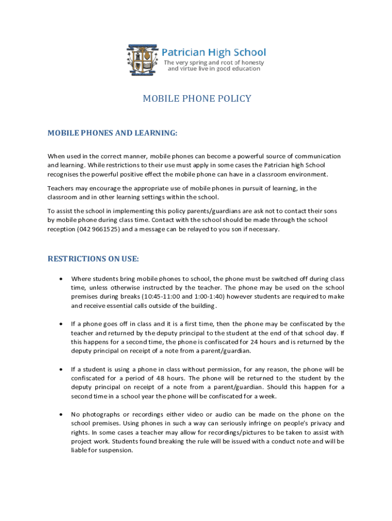 Fillable Online Why Schools Should Ban Cell Phones in the Classroom ...