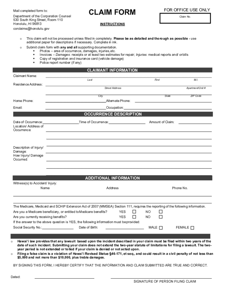 Fillable Online Claim Submission Form Fax Email Print - pdfFiller