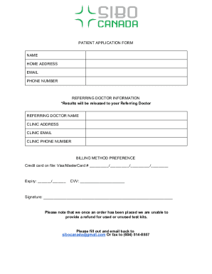 Fillable Online Patient Application for Services Fax Email Print - pdfFiller