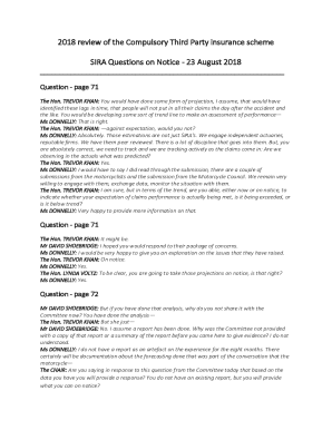 Fillable Online 2018 Review of the Compulsory Third Party Insurance ...