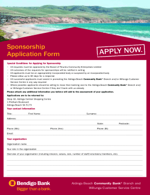 Fillable Online Sponsorship Application Form Fax Email Print - pdfFiller
