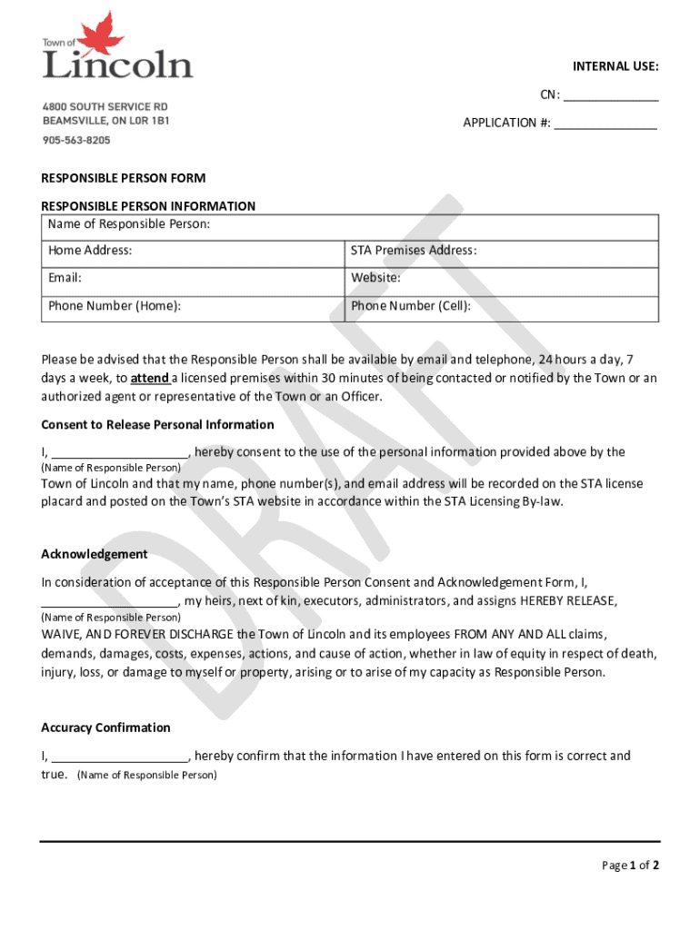 Fillable Online STA Responsible Person Form Fax Email Print - pdfFiller