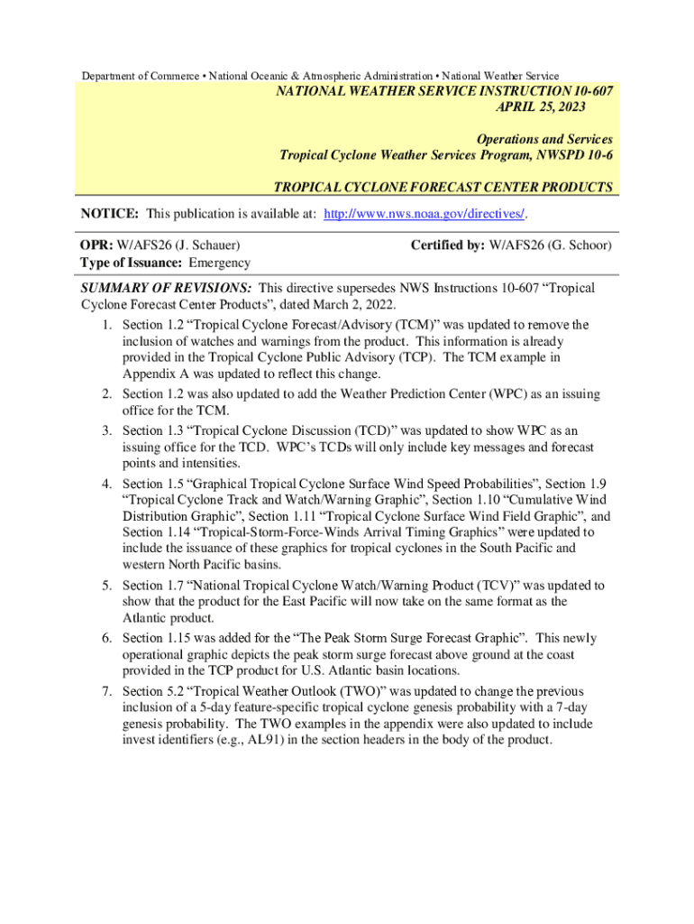 Fillable Online Tropical Cyclone Forecast Center Products Fax Email ...