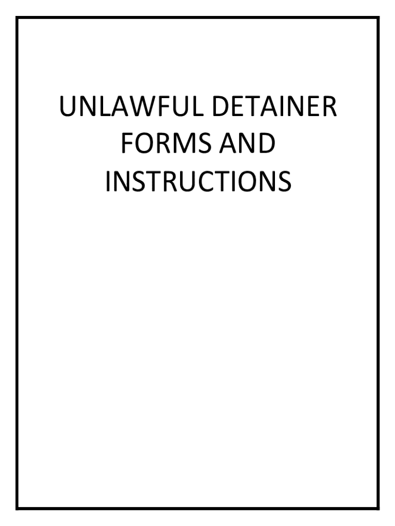 Fillable Online Unlawful Detainer Forms and Instructions Fax Email ...