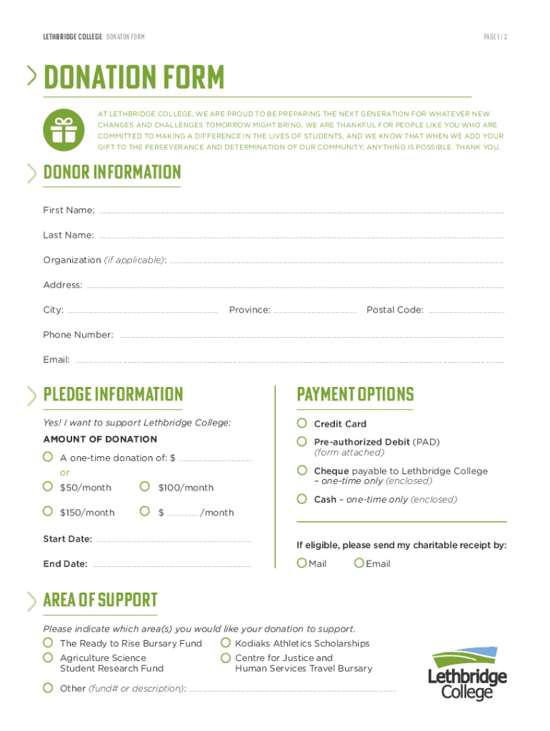 Fillable Online Lethbridge College Form Fax Email Print - pdfFiller