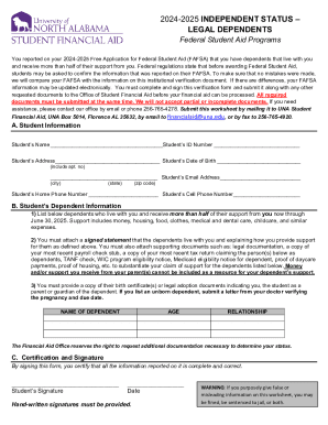 Fillable Online Independent Status Verification for Federal Student Aid ...