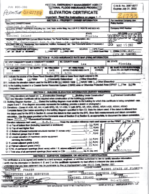 Fillable Online Flood Elevation Certificate Fax Email Print - pdfFiller