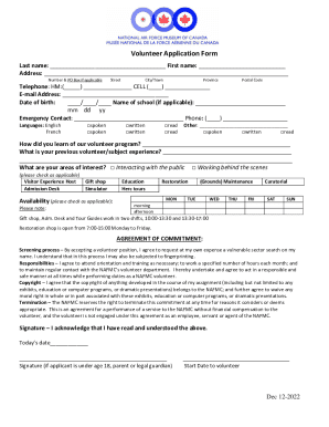 Fillable Online Volunteer Application Fax Email Print - pdfFiller