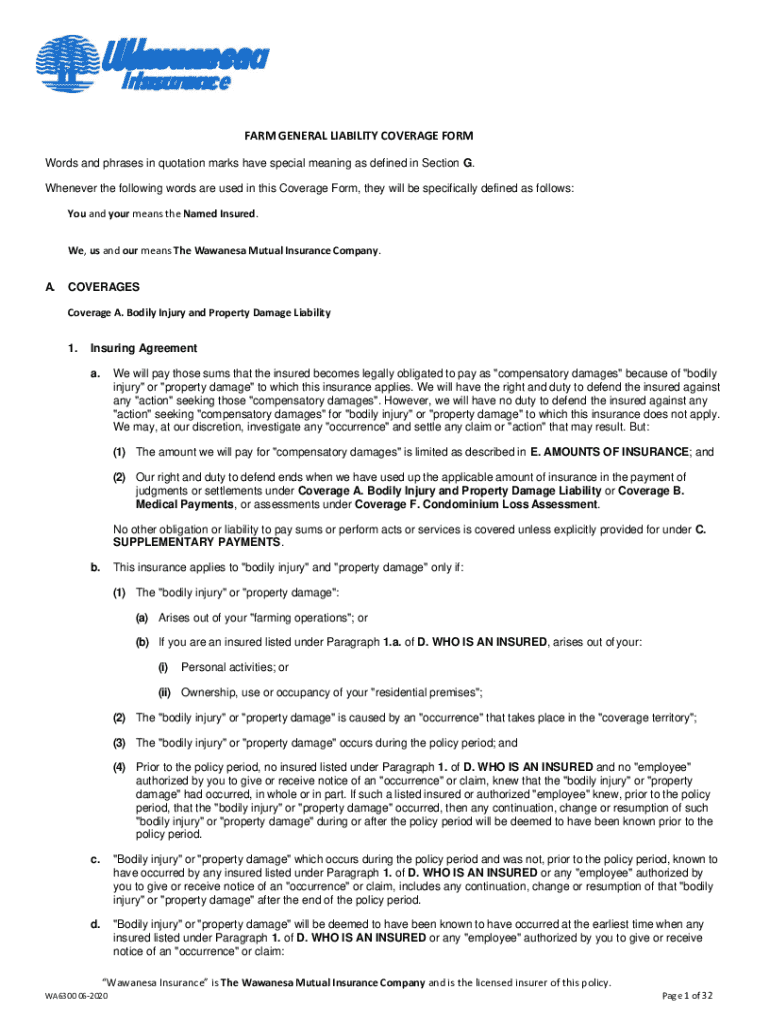 Fillable Online State Farm Businessowners Coverage Form Fax Email Print ...