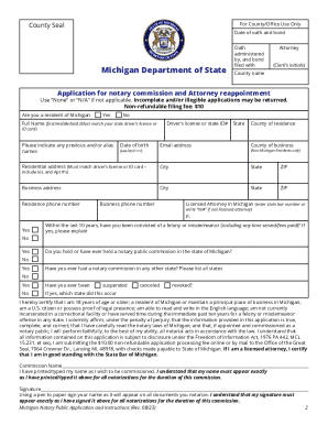Fillable Online Michigan Notary Public Application Fax Email Print ...
