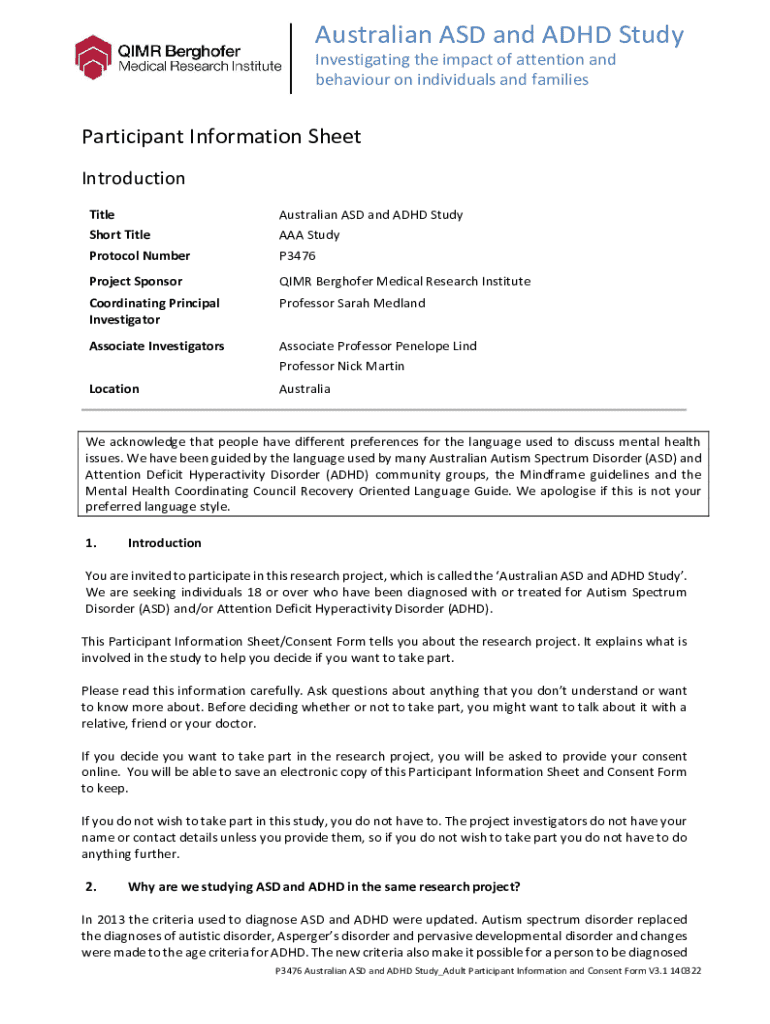 Fillable Online Participant Information Sheet Fax Email Print - pdfFiller