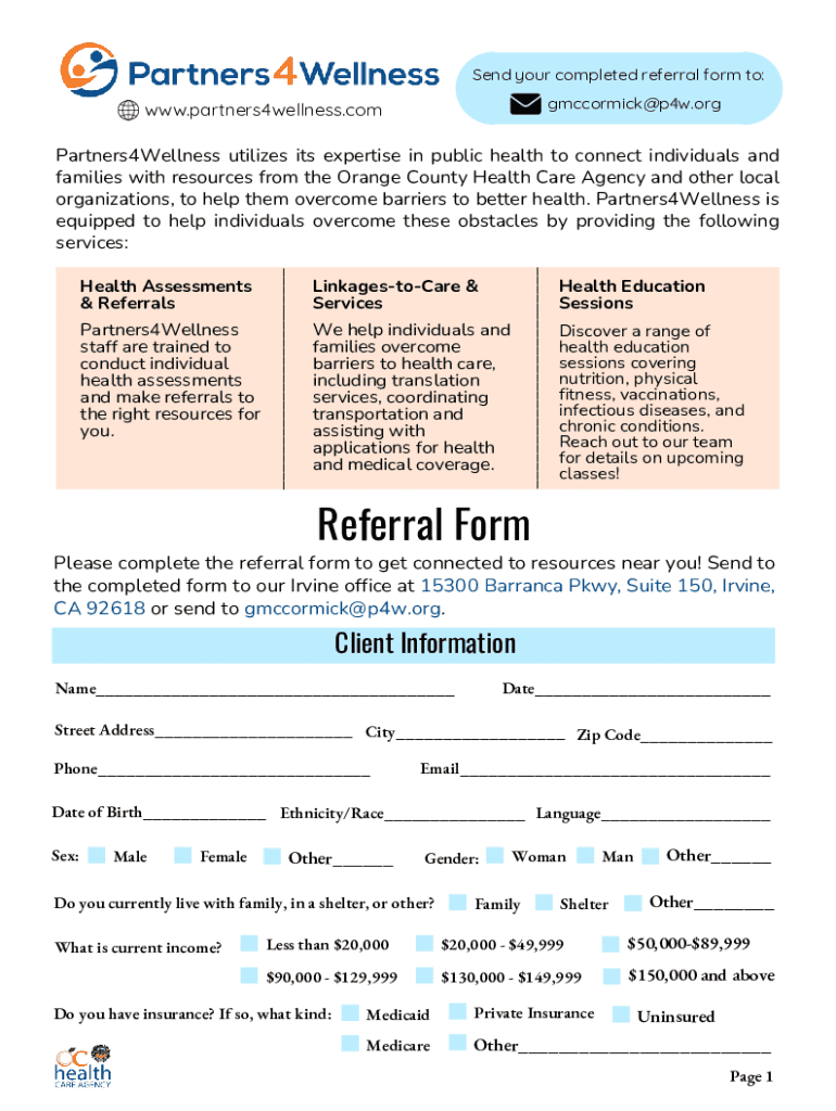 Fillable Online Health Assessments & Referrals Fax Email Print - pdfFiller
