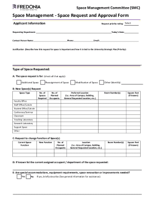 Fillable Online Space Management - Space Request and Approval Fax Email Print - pdfFiller
