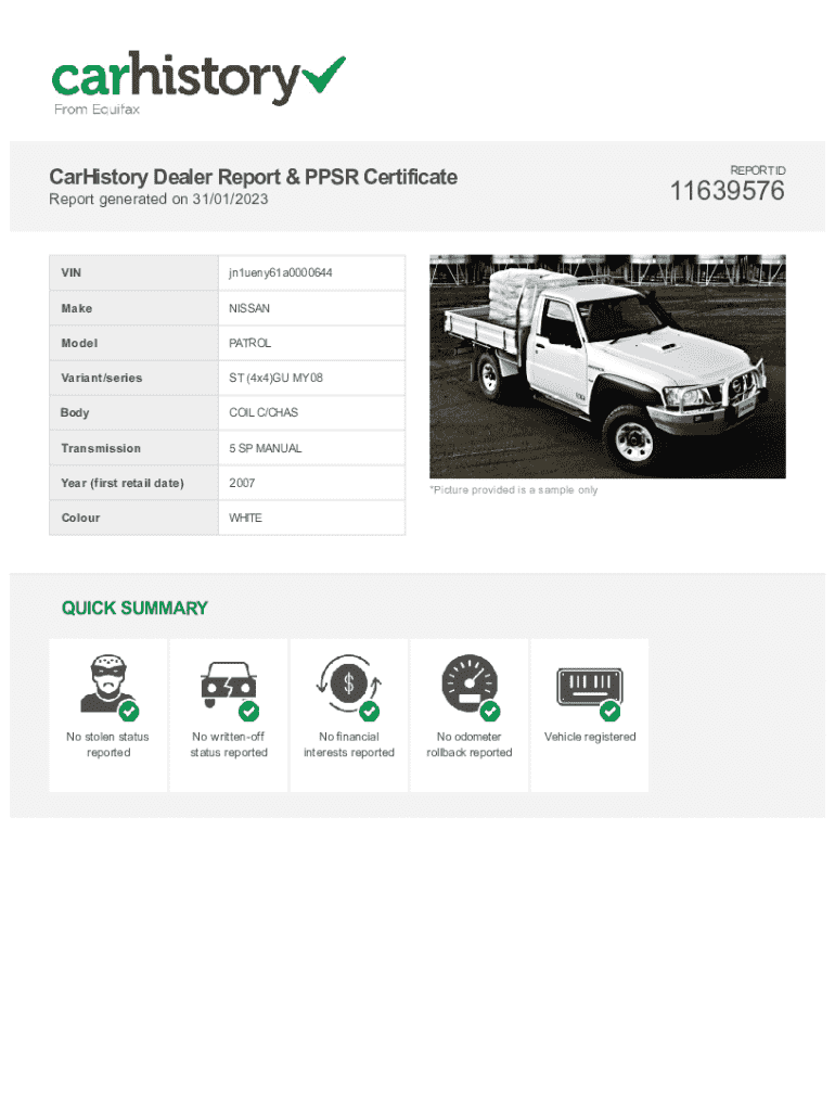 Fillable Online Nissan Patrol St (4x4) Gu My08 Report Fax Email Print ...