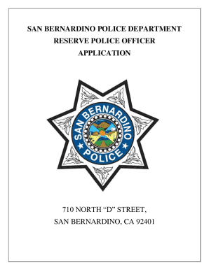 Fillable Online San Bernardino Police Department Reserve Officer ...
