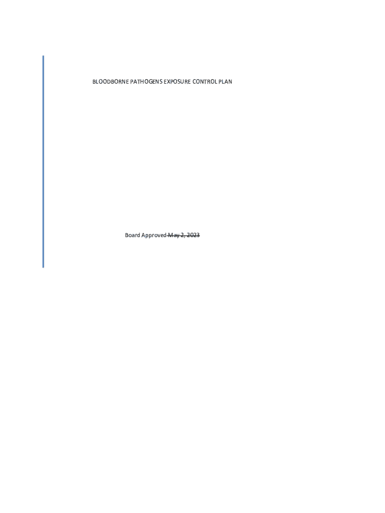 Fillable Online Bloodborne Pathogens Exposure Control Plan Fax Email ...