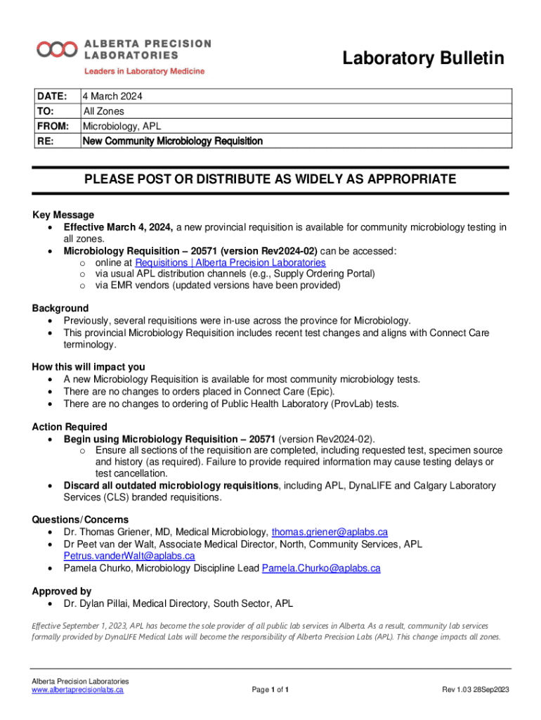 Fillable Online New Community Microbiology Requisition. New Community ...