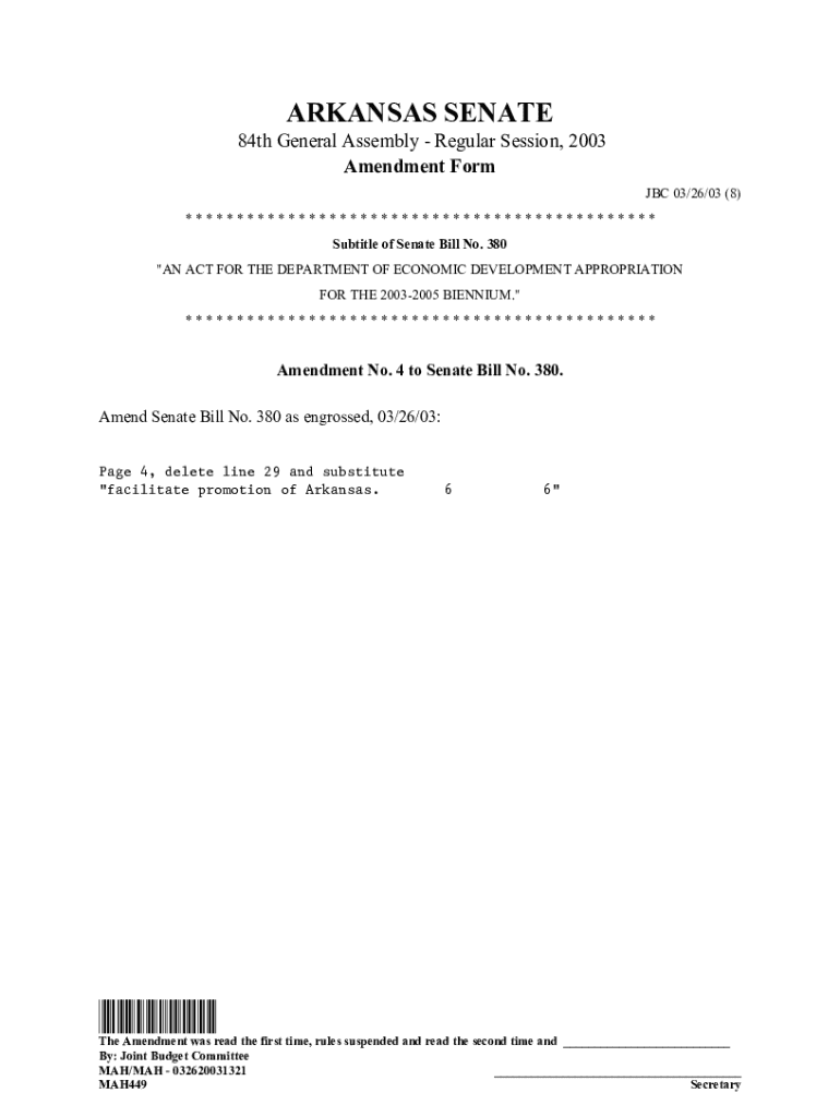 Fillable Online Amendment No. 4 to Senate Bill No. 380 Fax Email Print - pdfFiller