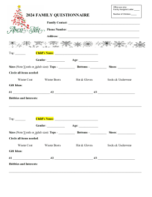 Fillable Online 2024 Family Questionnaire Fax Email Print - pdfFiller