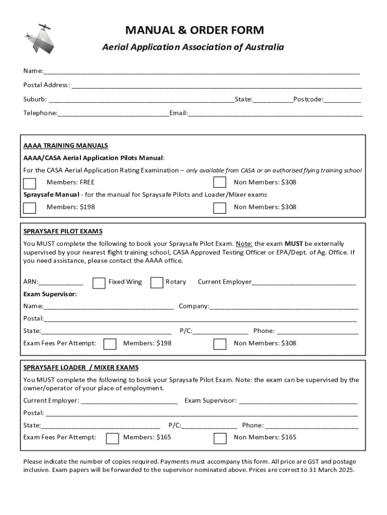 Fillable Online AERIAL APPLICATION REQUEST FORM Fax Email Print - pdfFiller