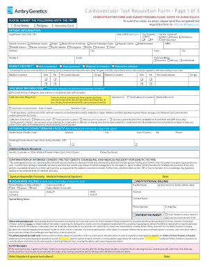Fillable Online Cardiovascular Test Requisition Form Fax Email Print ...