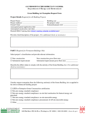 Fillable Online Green Building Act Exemption Request Fax Email Print ...