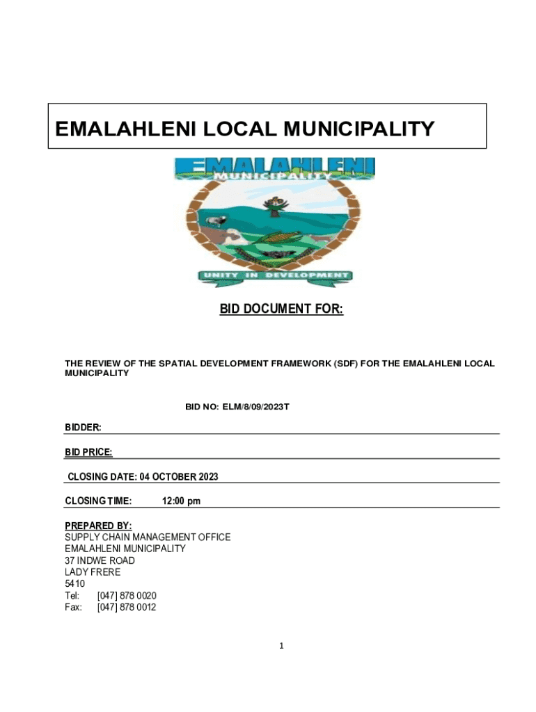 Fillable Online THE REVIEW OF THE SPATIAL DEVELOPMENT FRAMEWORK (SDF ...