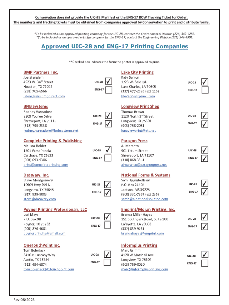 Fillable Online Approved Printers List Form.pdf Fax Email Print - pdfFiller