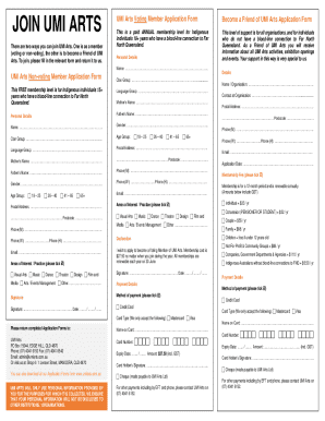 Fillable Online Join Umi Arts Fax Email Print - pdfFiller