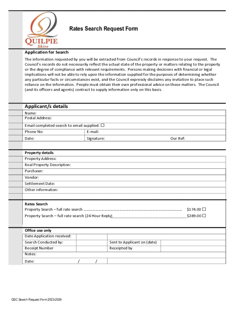 Fillable Online Ra tes Search Request Form Fax Email Print - pdfFiller