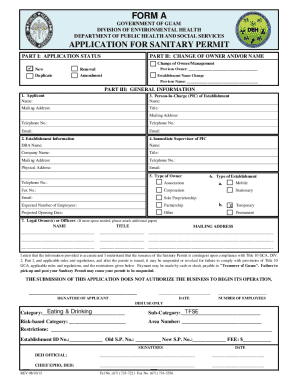Fillable Online Sanitary Permit Application Fax Email Print - pdfFiller